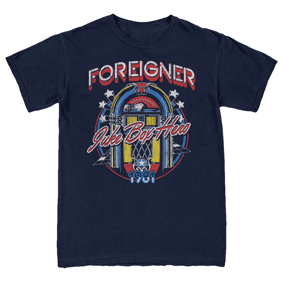 Juke Box Hero Tee - Navy – Foreigner